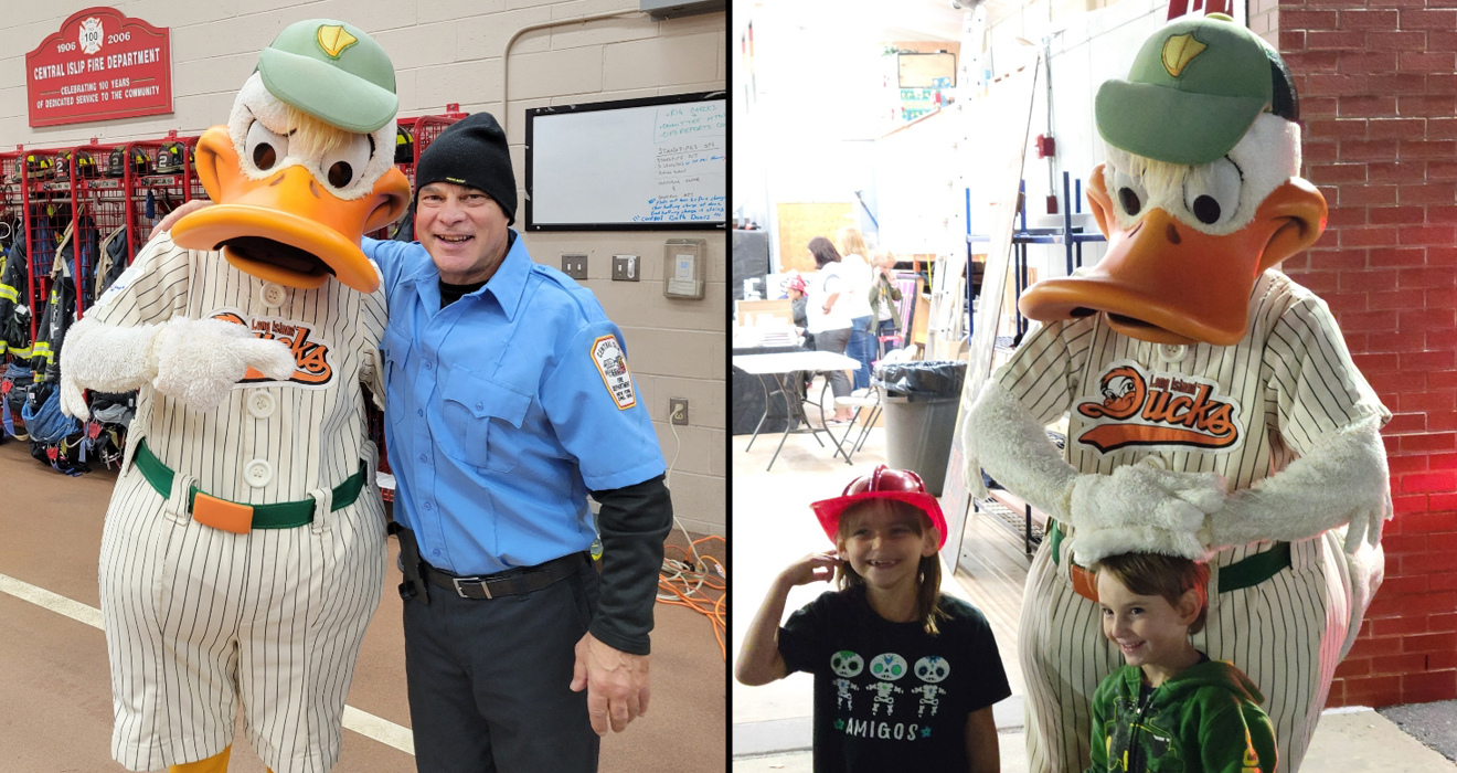 QUACKERJACK VISITS CENTRAL ISLIP FIREHOUSE OPEN HOUSE