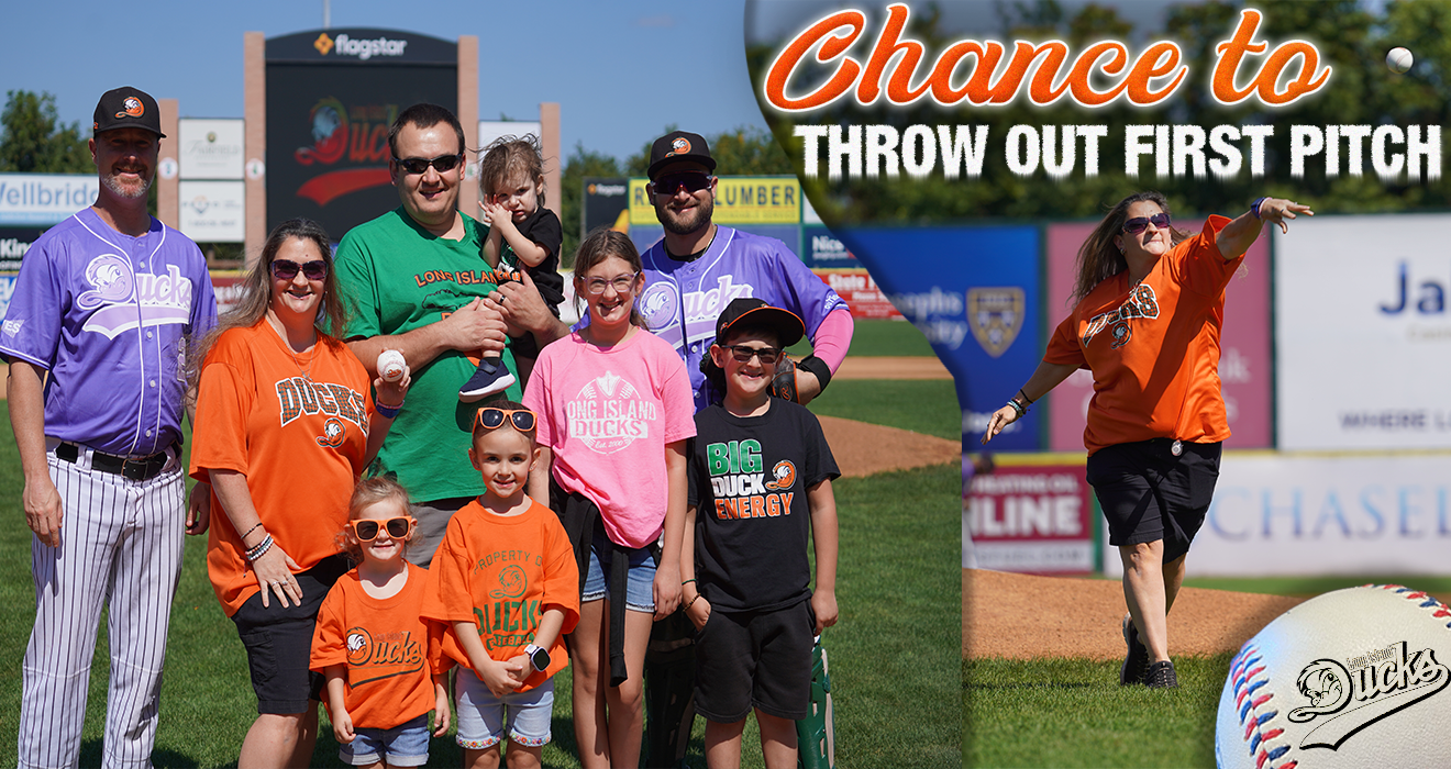 DUCKS OFFERING ONE LUCKY FAN THE CHANCE TO THROW OUT A FIRST PITCH